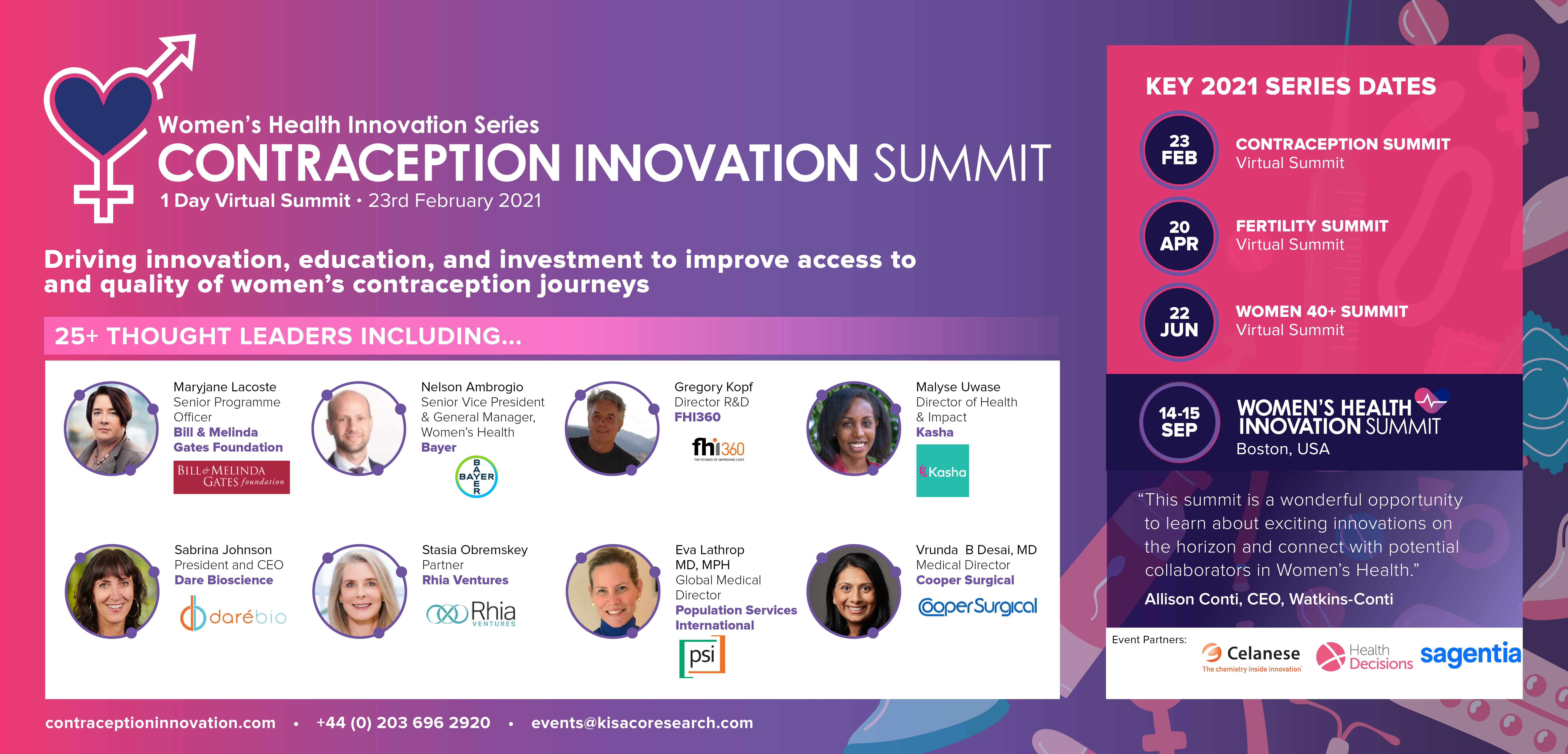 Women's Health Innovation Series: Contraception Summit 2021
